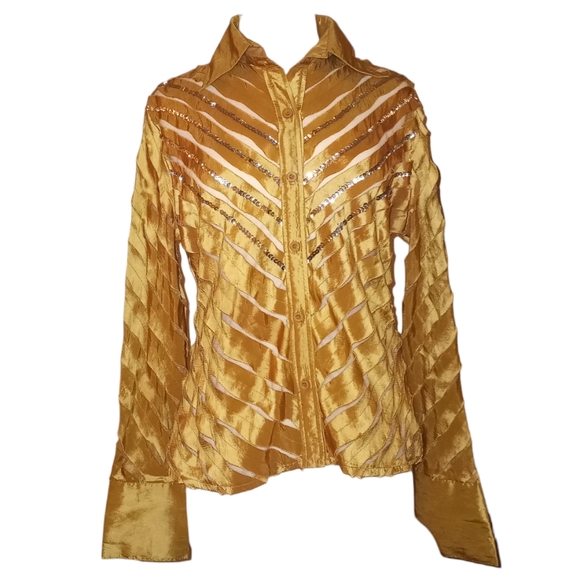 Tops | Vintage Gold Blouse | Poshmark